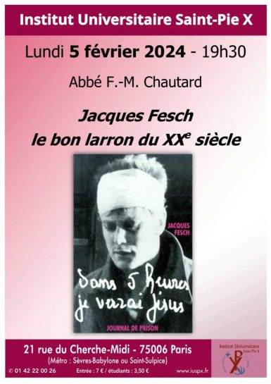 Conférence Jacques Fesch : le bon larron du XXe siècle le 5 février à ...