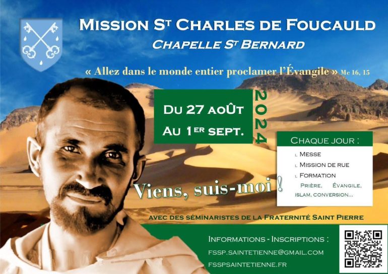 Mission Saint Charles de Foucauld à Saint-Etienne en août - Riposte-catholique
